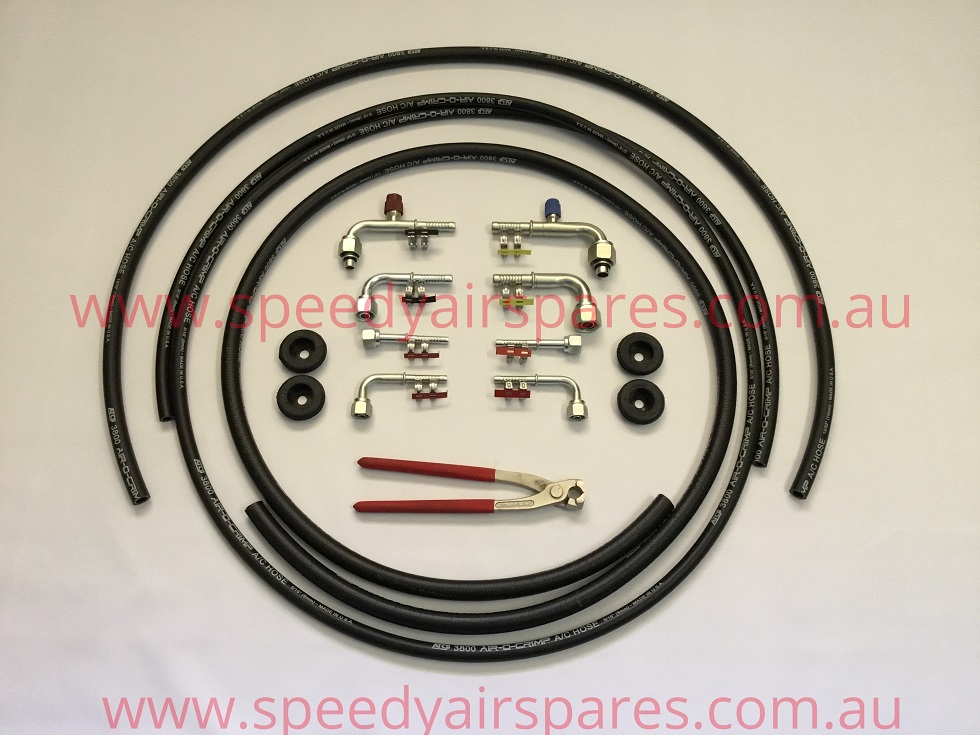 Self Crimp A/C Hose & Fitting Kit with Crimper **Non bulkhead, suits ...