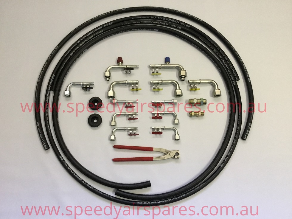 Self Crimp A/C Hose & Fitting Kit with Crimper **Suits A/C ONLY systems ...